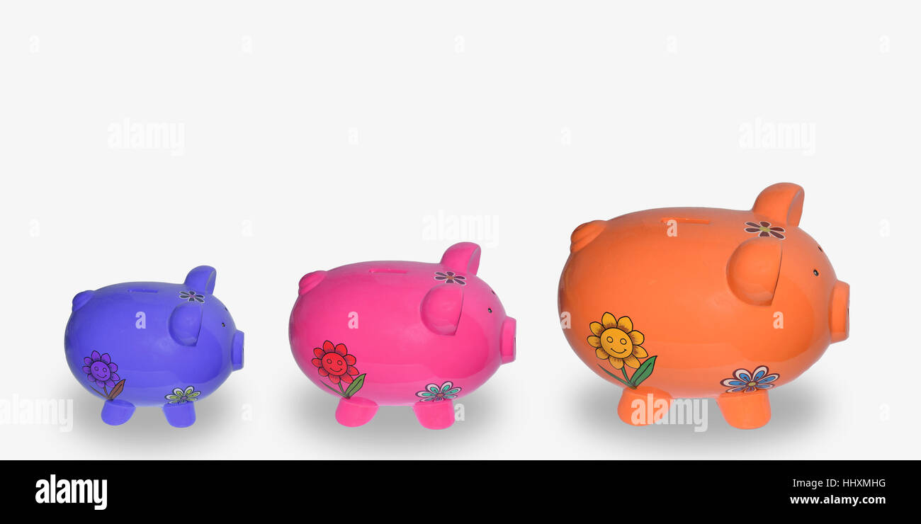 Piggy bank family Stock Photo - Alamy