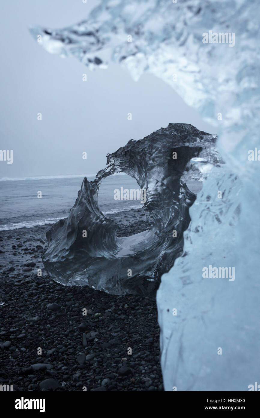 Iceland Beach ice Stock Photo - Alamy