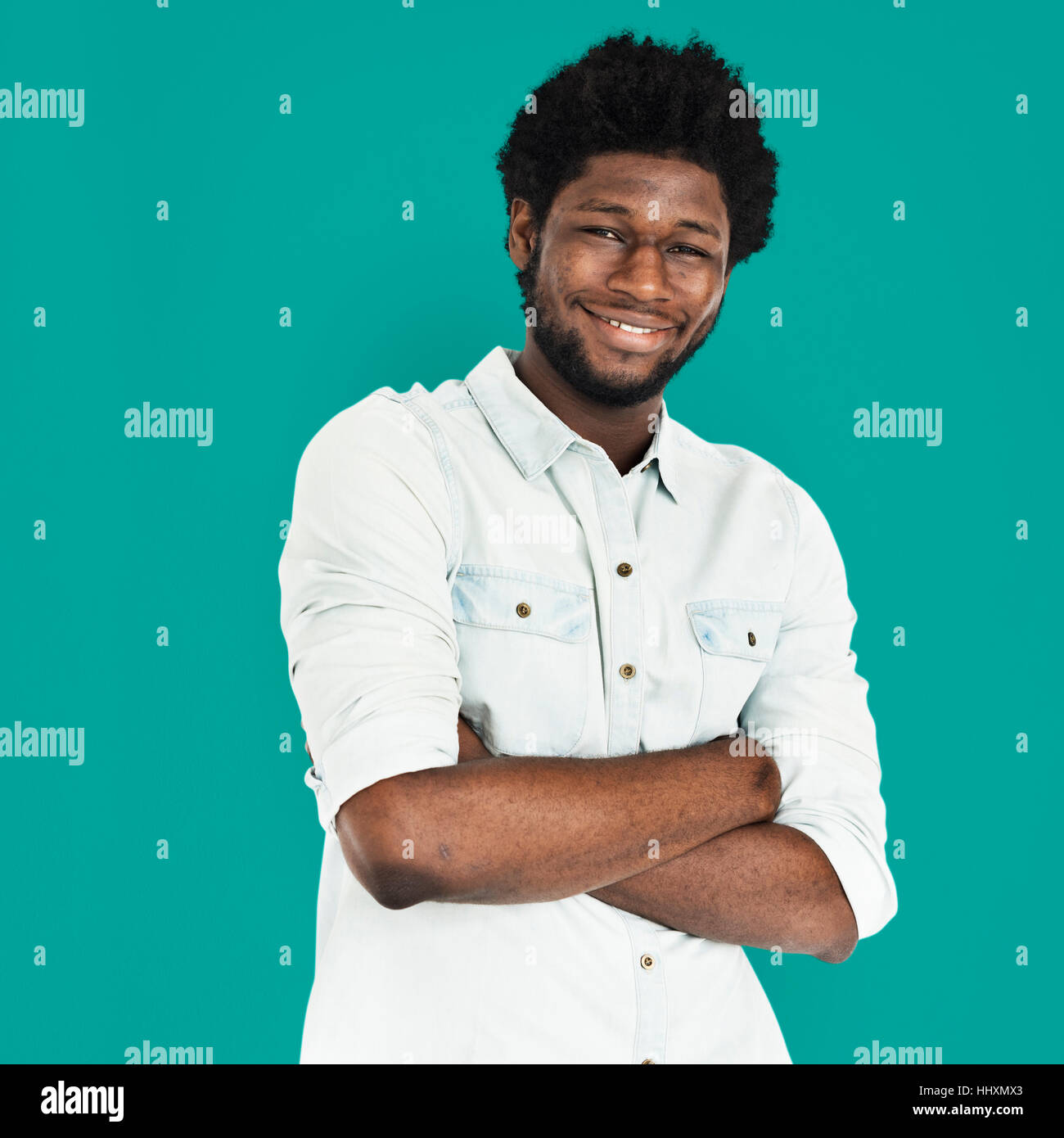 Cheerful African Descent Man Smiling Concept Stock Photo - Alamy