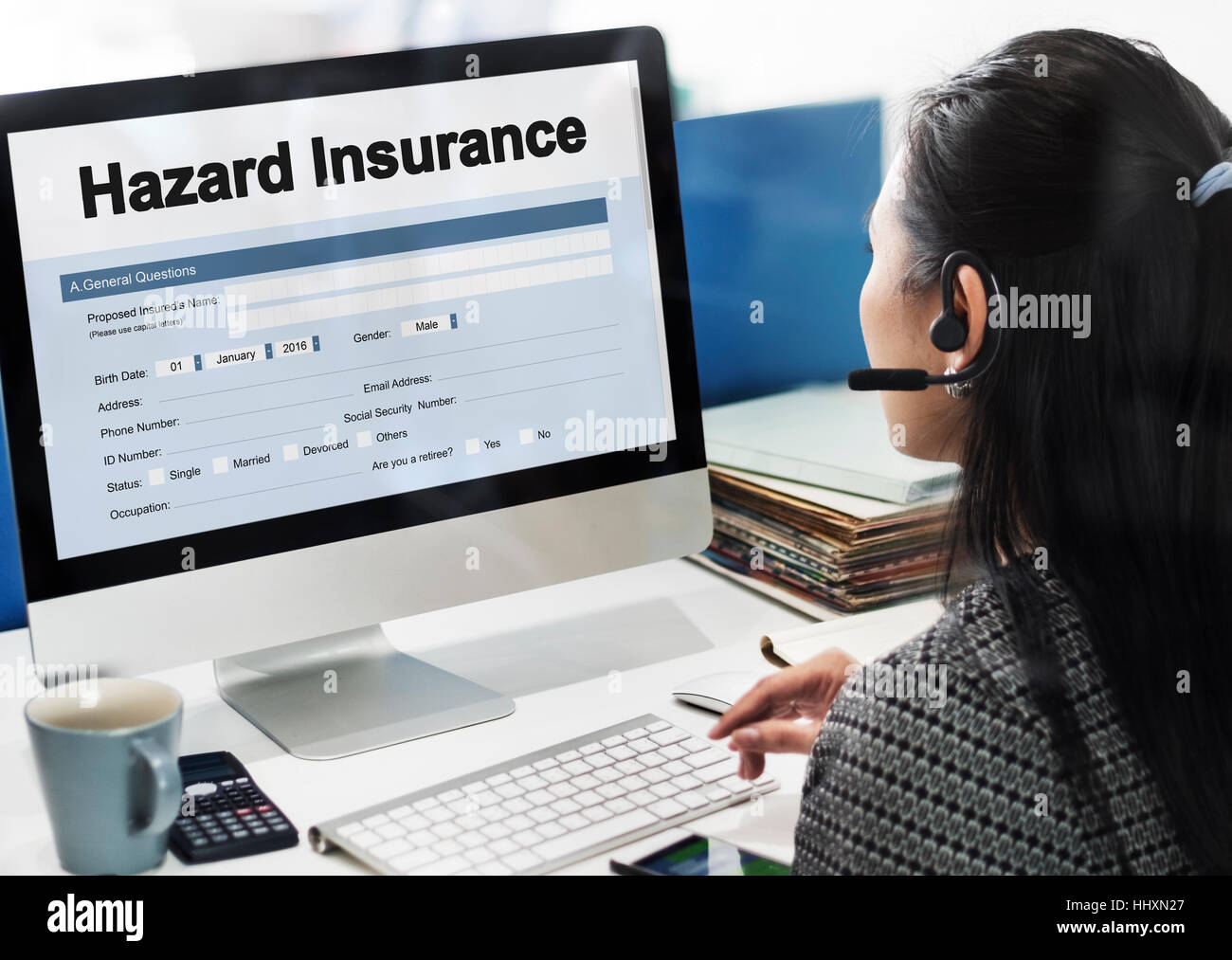 Hazard Insurance Form Compensation Claim Concept Stock Photo - Alamy