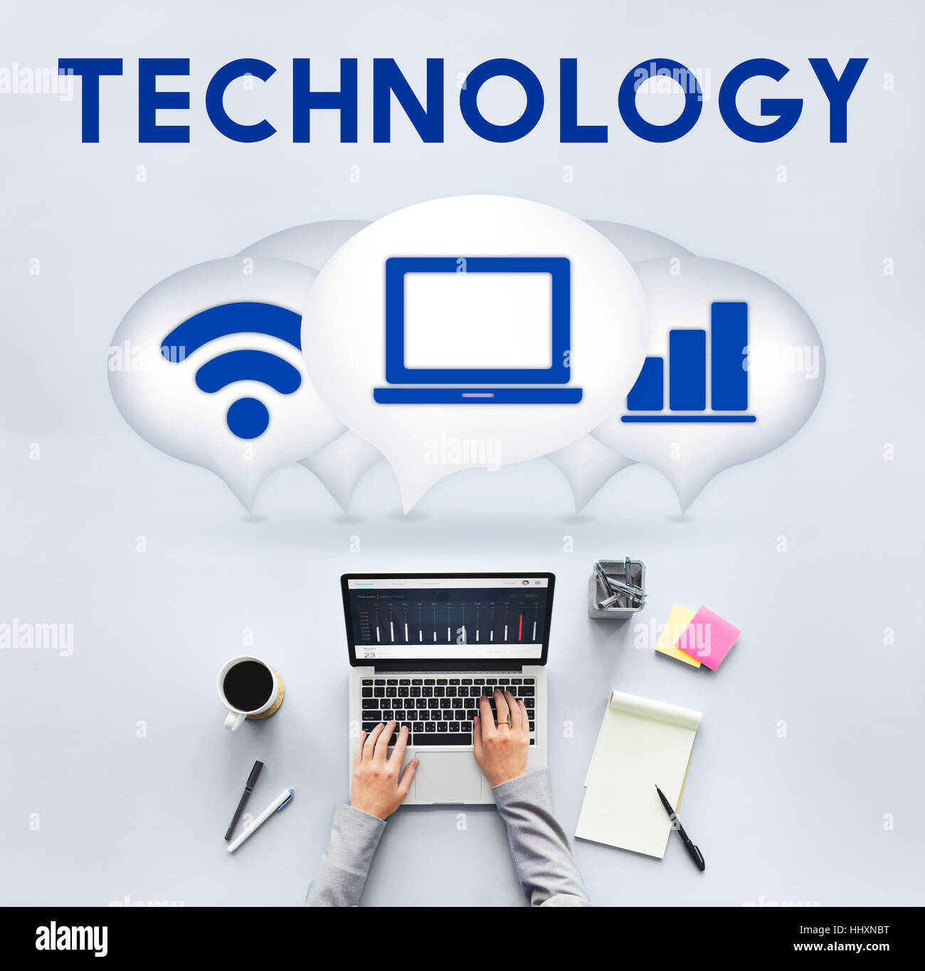 Technology Digital Communication Connection Network Concept Stock Photo ...