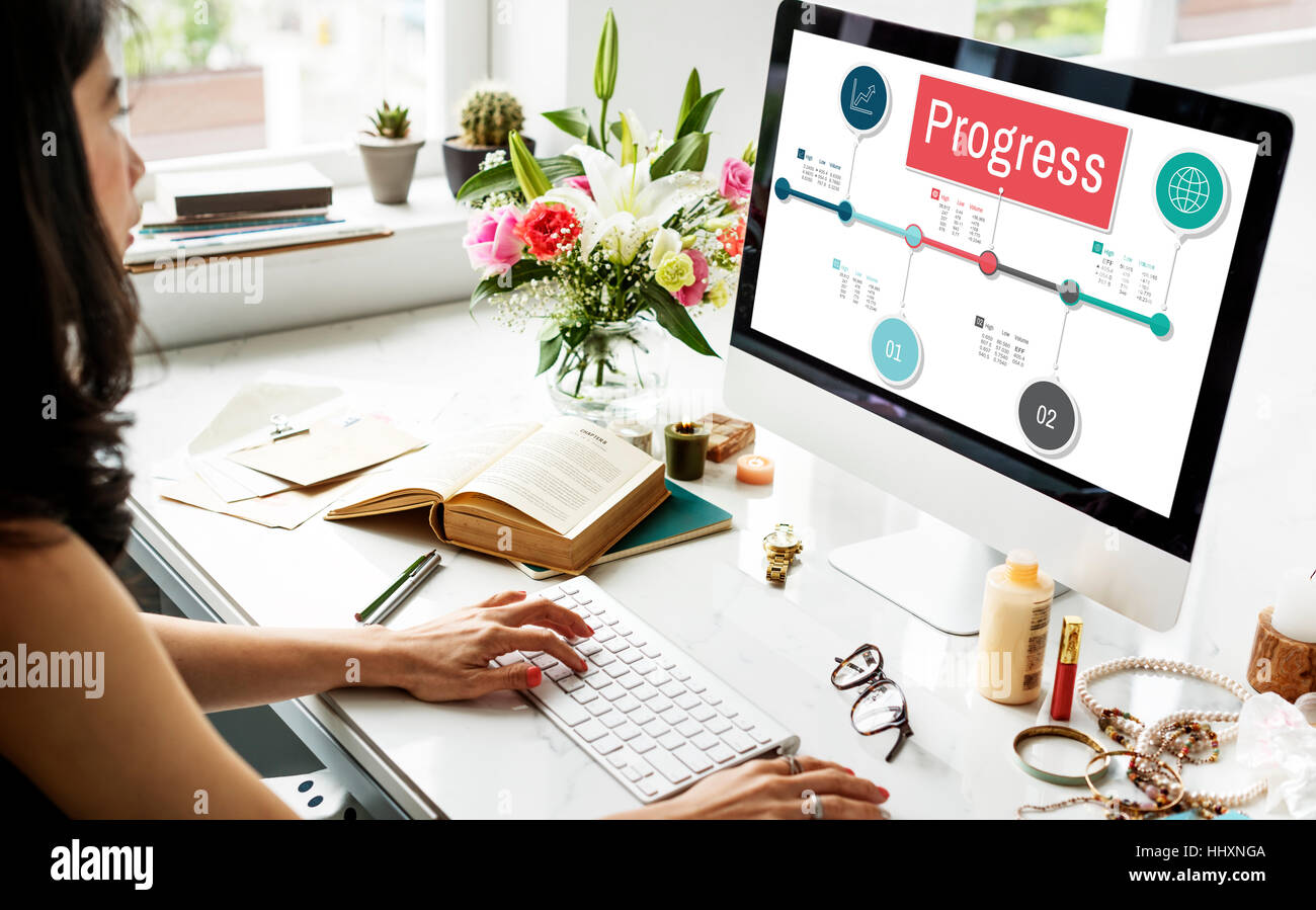 Progress Stock Figures Timeline Concept Stock Photo - Alamy