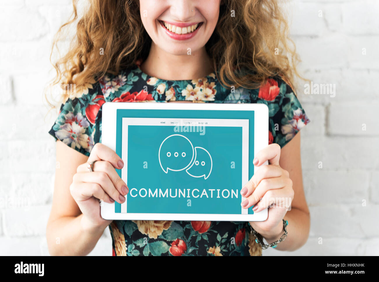 Online Communication Speech Bubble Icon Concept Stock Photo - Alamy