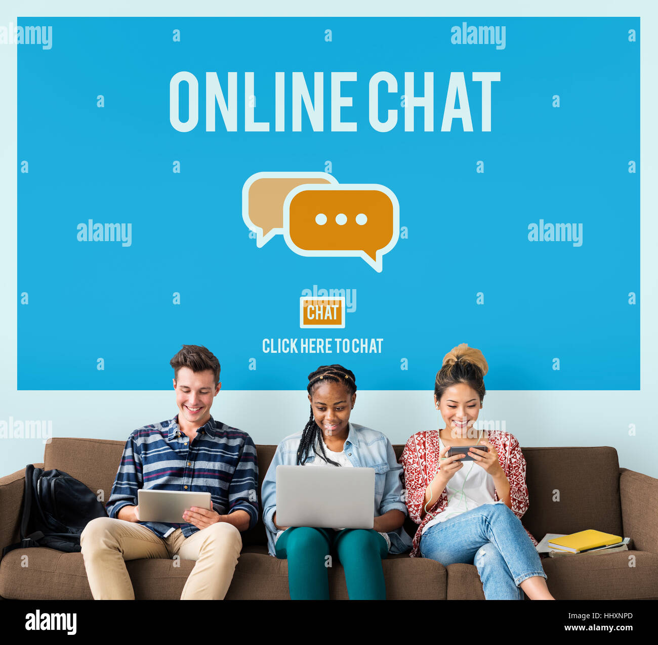 Online Chat Communication Connection Concept Stock Photo - Alamy