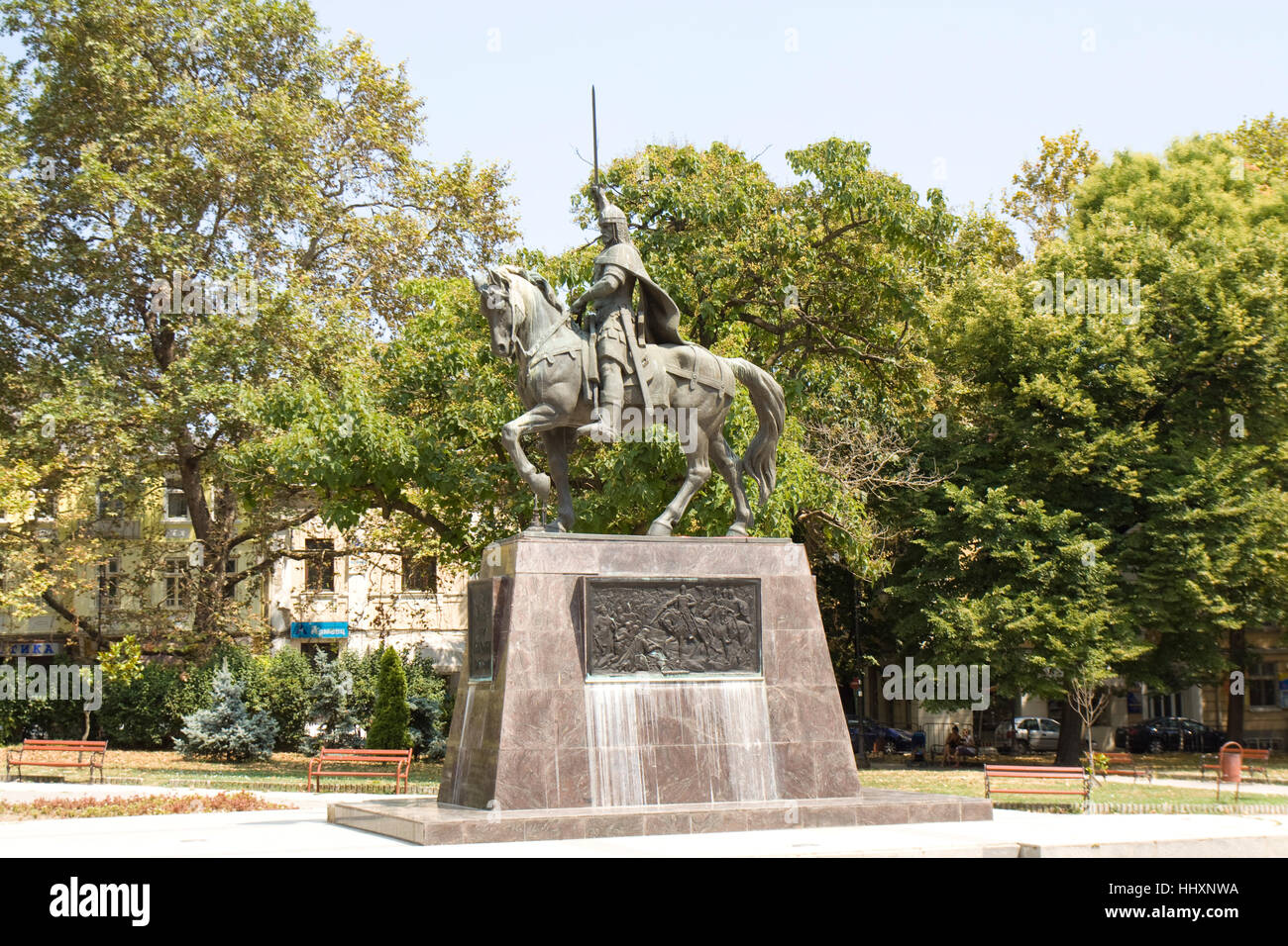VARNA, BULGARIA - AUGUST 14, 2015: monument to king Kaloyan, built in ...