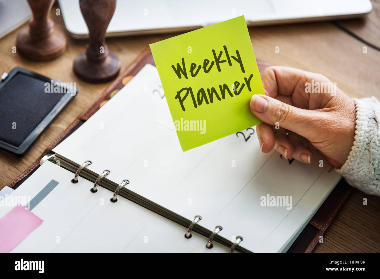 Weekly Planner Organizer Plan Concept Stock Photo - Alamy