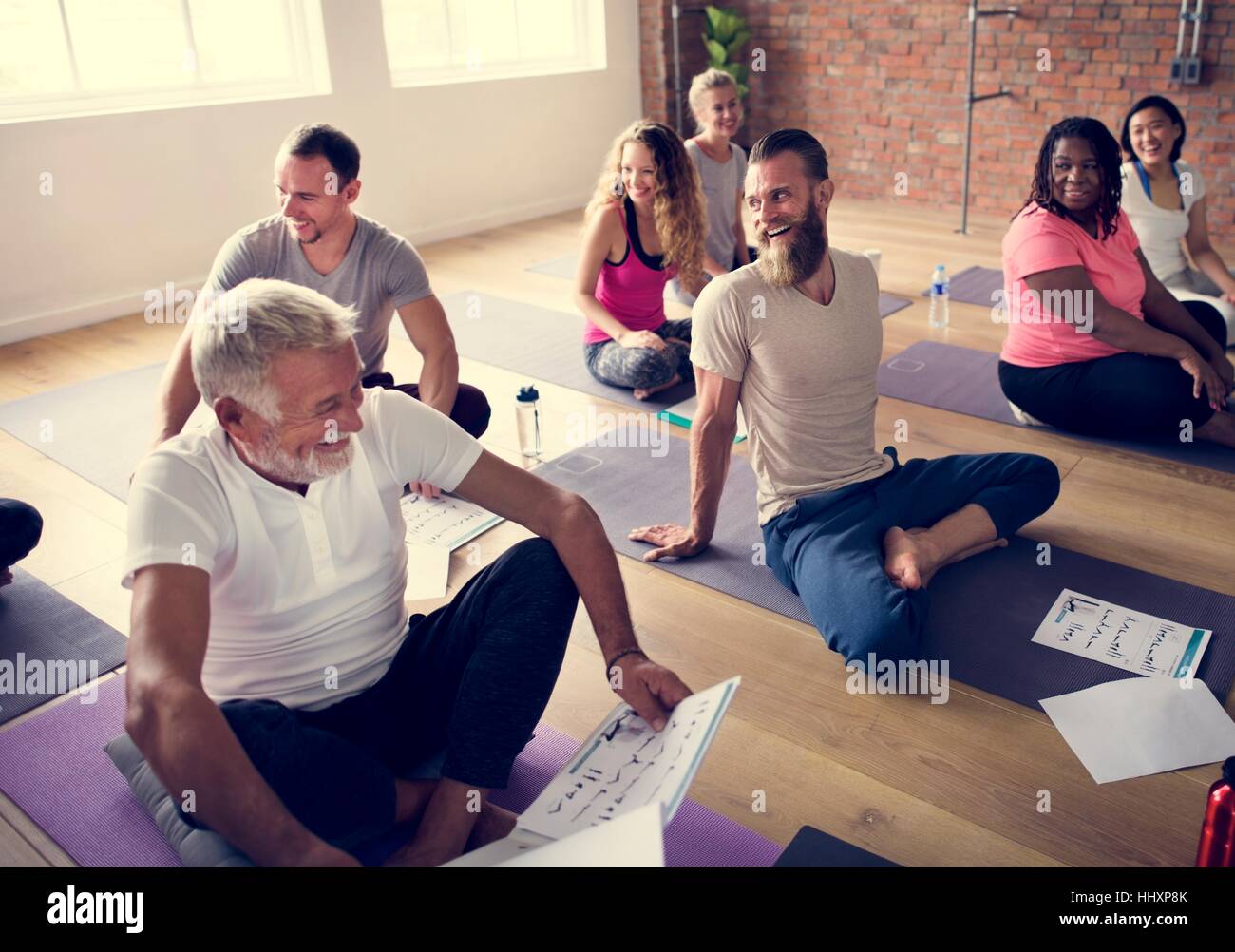 Exercise International Group Relaxation Fitness Concept Stock Photo - Alamy