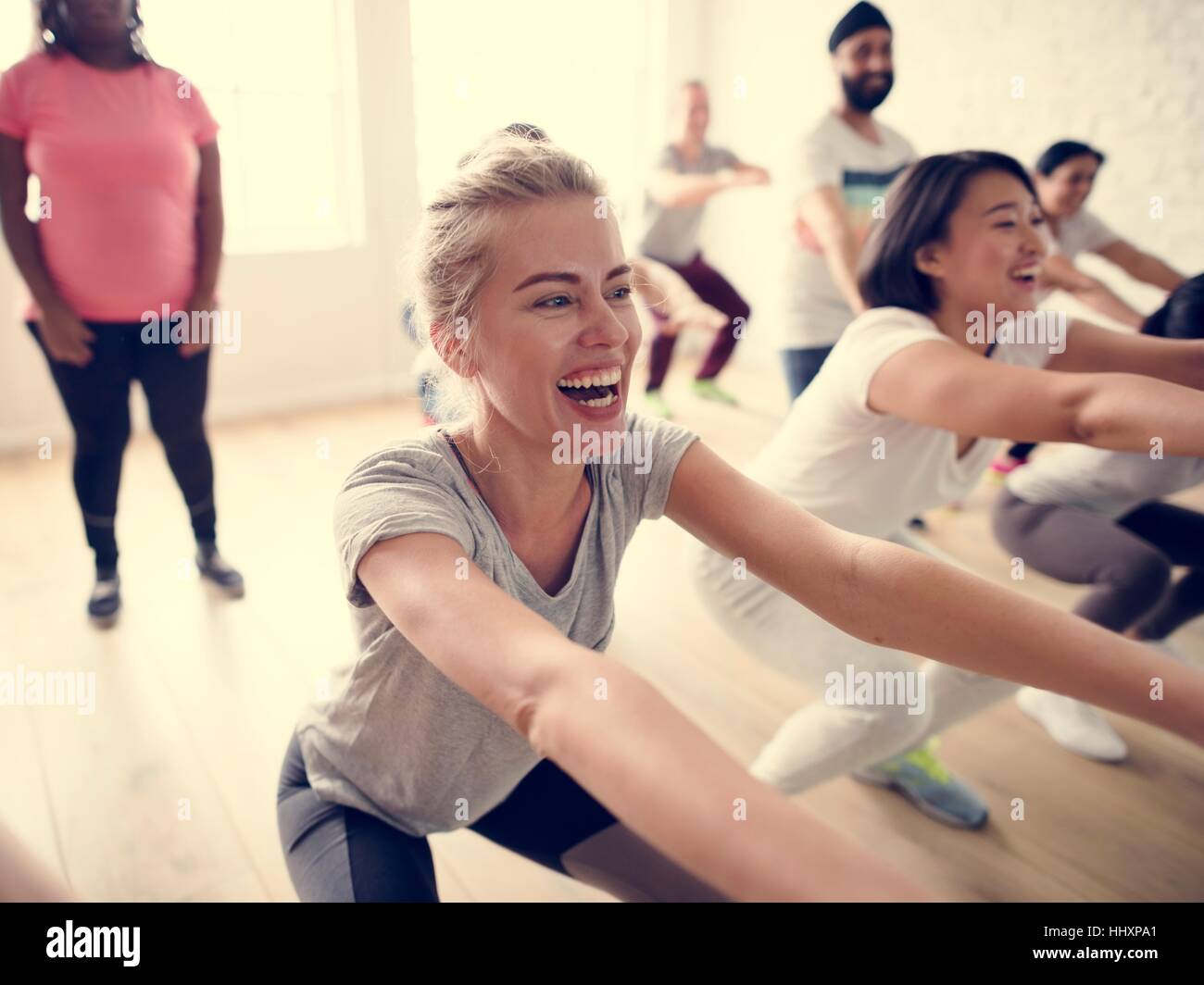 Exercise International Group Relaxation Fitness Concept Stock Photo - Alamy