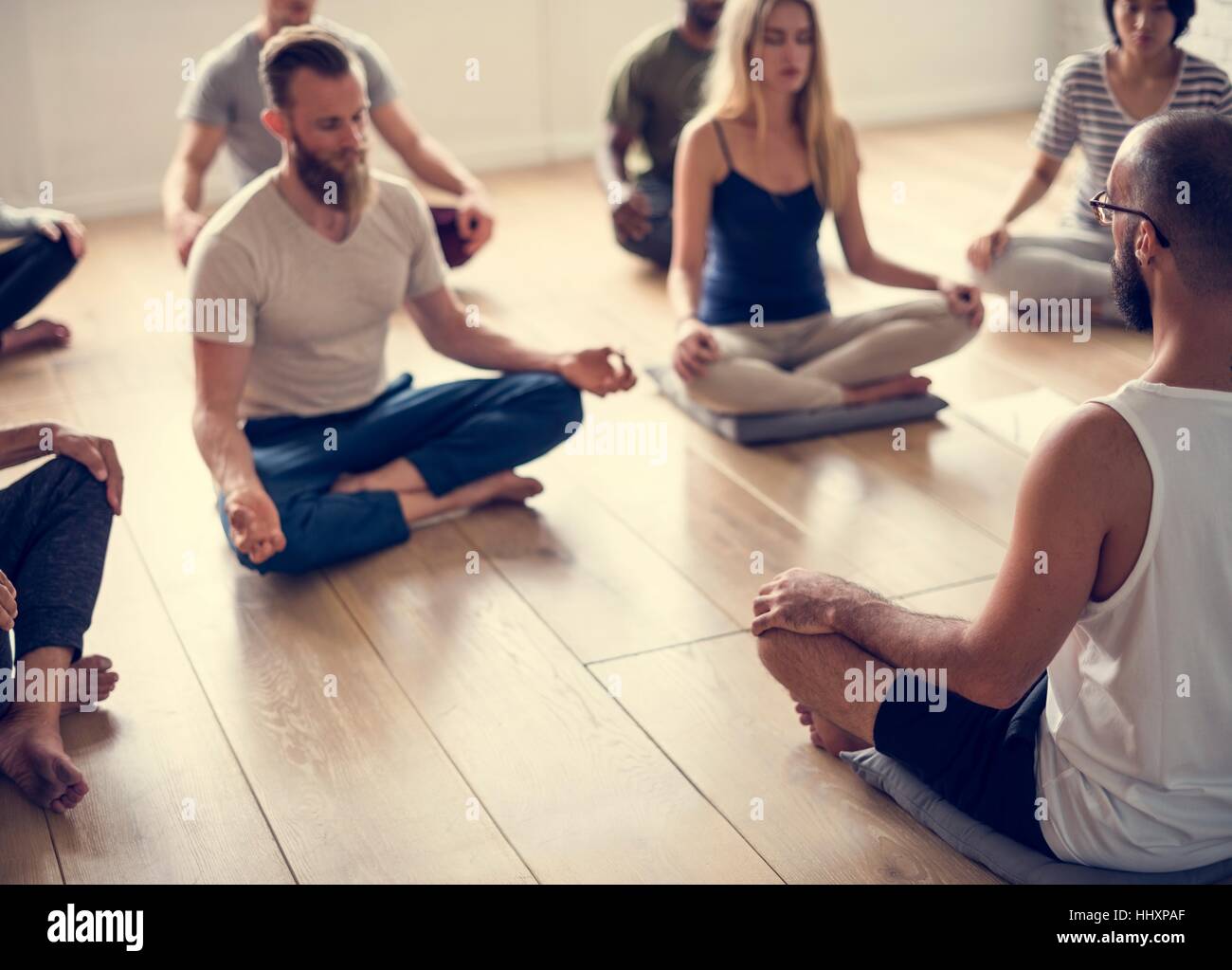 Exercise International Group Relaxation Fitness Concept Stock Photo - Alamy