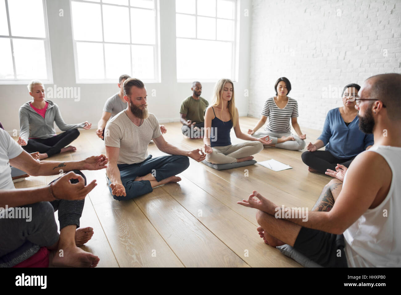 Diversity People Exercise Class Relax Concept Stock Photo - Alamy