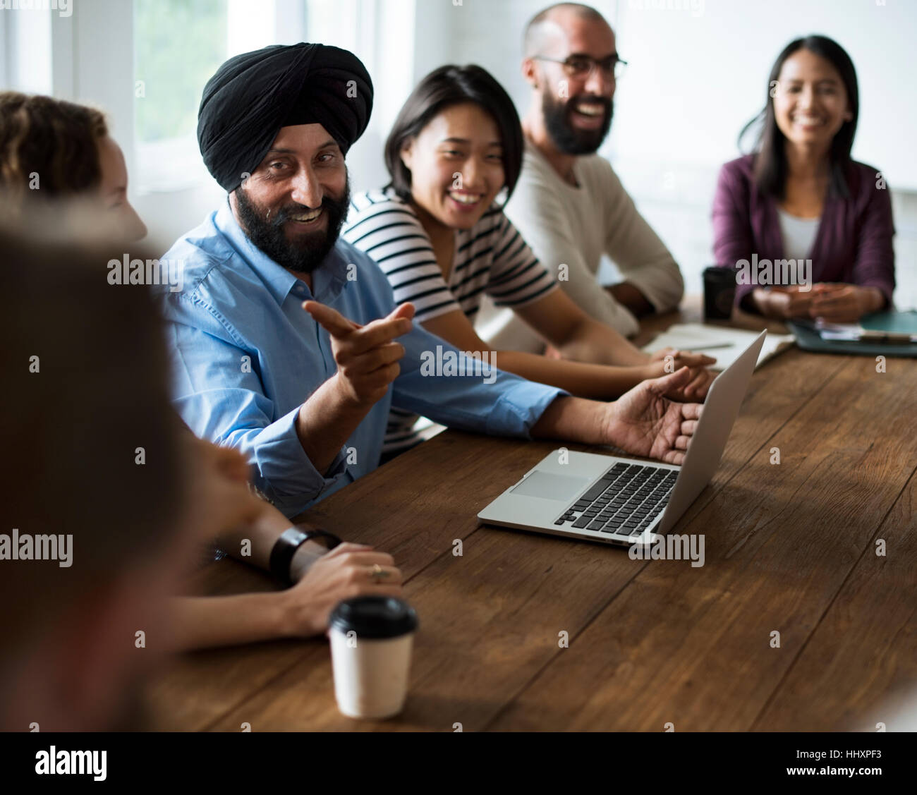 Meeting Table Networking Sharing Concept Stock Photo - Alamy