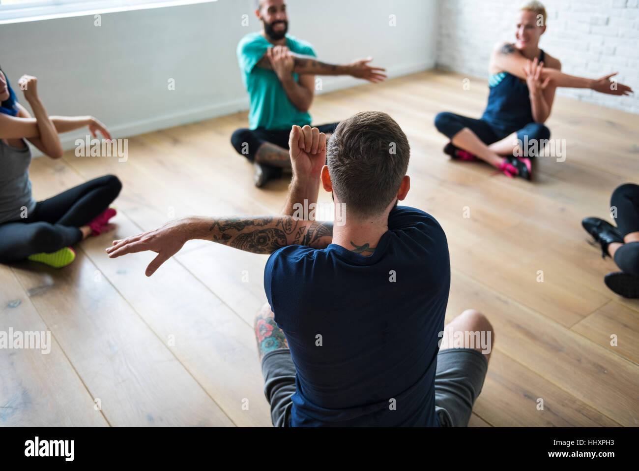 Yoga Practice Exercise Class Concept Stock Photo - Alamy