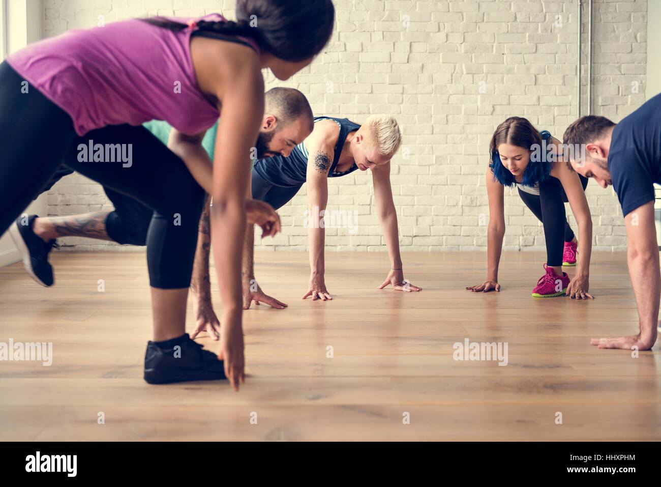 Yoga Practice Exercise Class Concept Stock Photo - Alamy