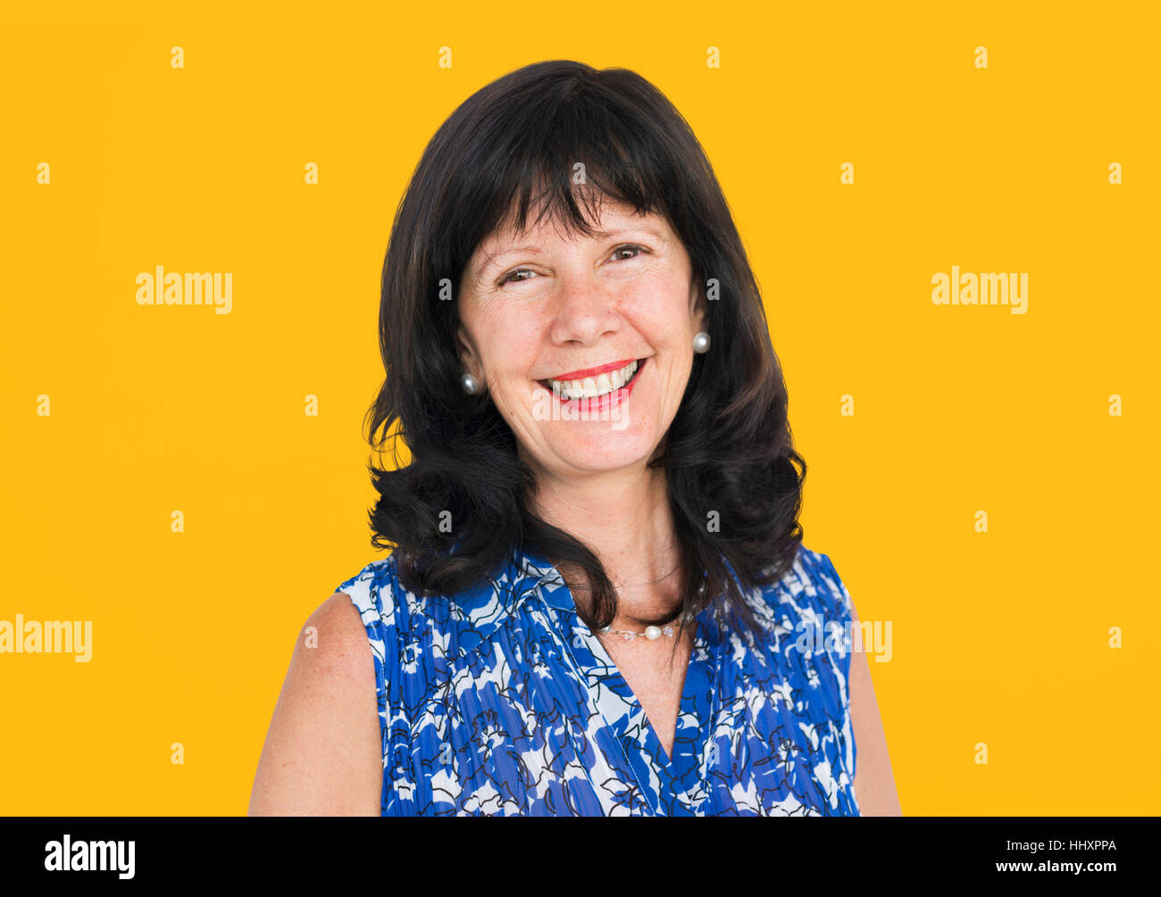 Woman Smiling Happiness Portrait Concept Stock Photo - Alamy