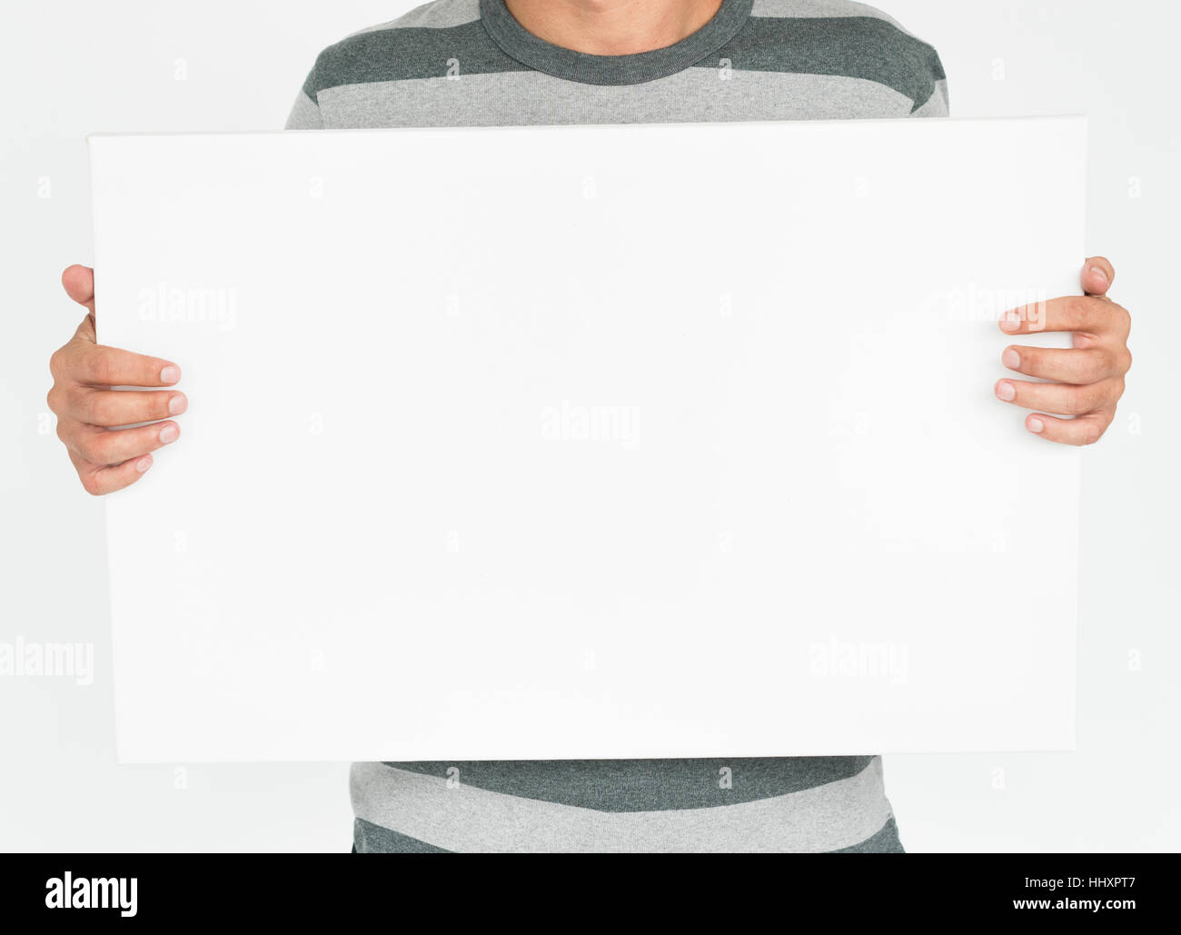 Man Holding Placard Paper Concept Stock Photo - Alamy