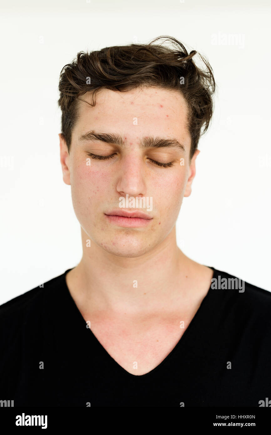 Men Eyes Closed Portrait Concept Stock Photo - Alamy