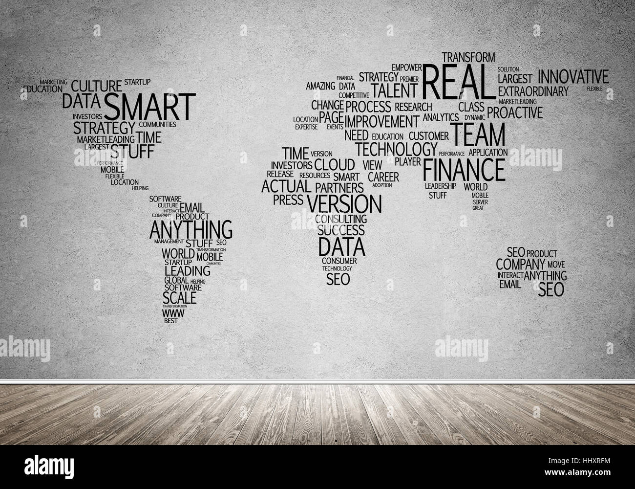 World map in typography Stock Photo - Alamy