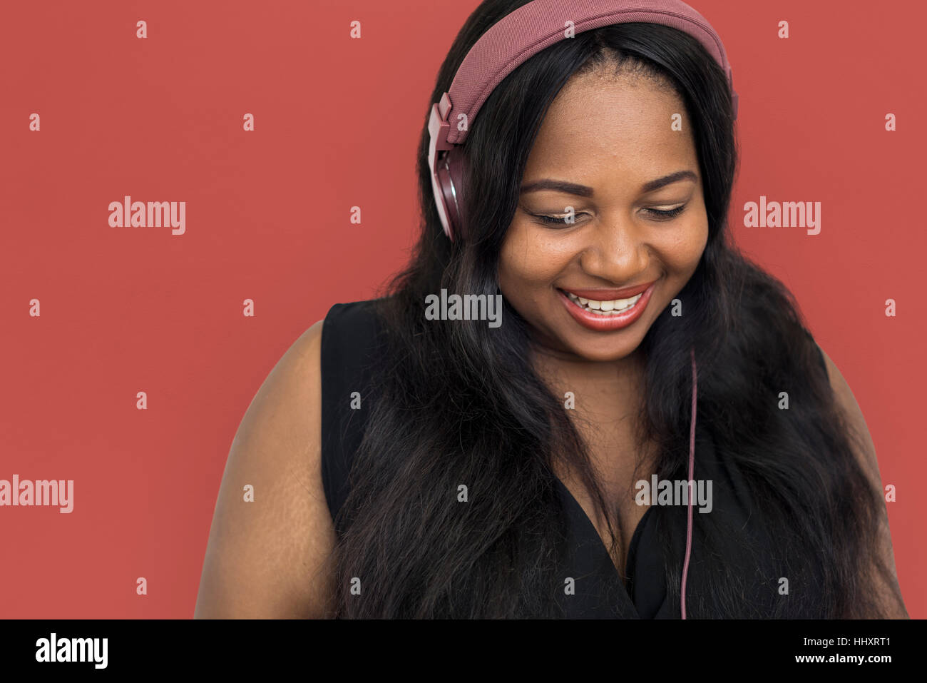 African Women Listen Music Portrait Concept Stock Photo - Alamy