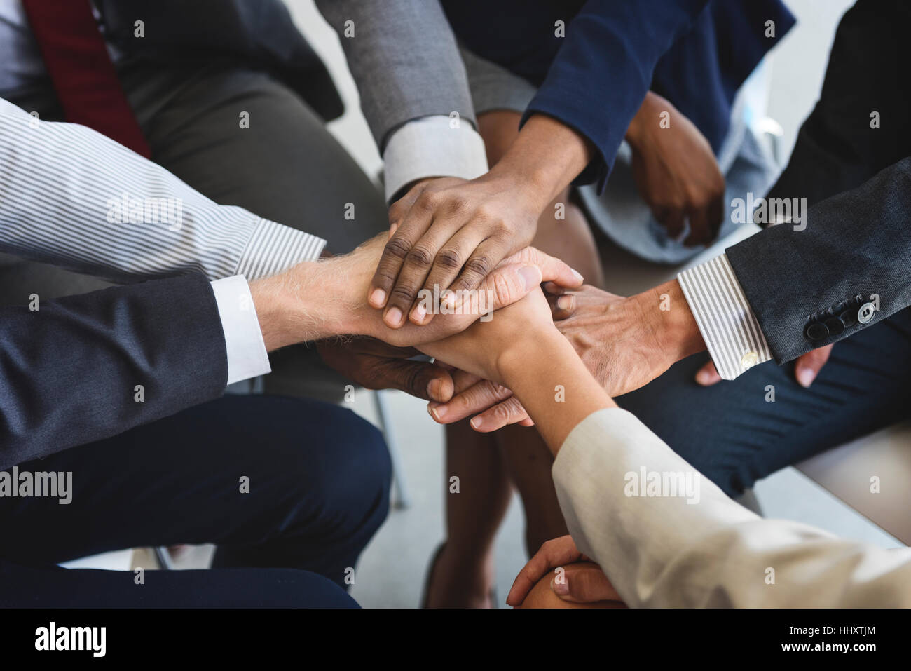 Business Team Stack Hands Support Concept Stock Photo - Alamy