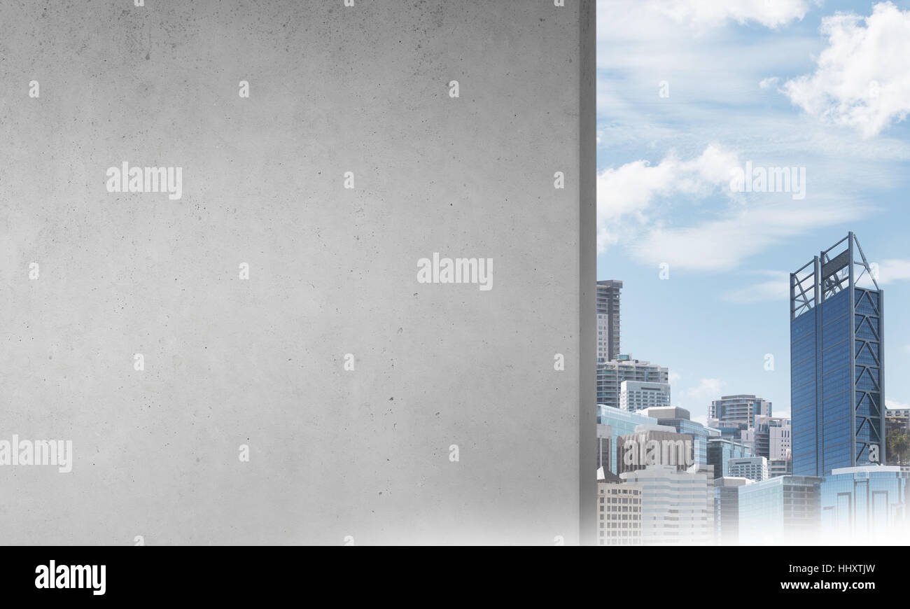 Concrete empty banner Stock Photo - Alamy