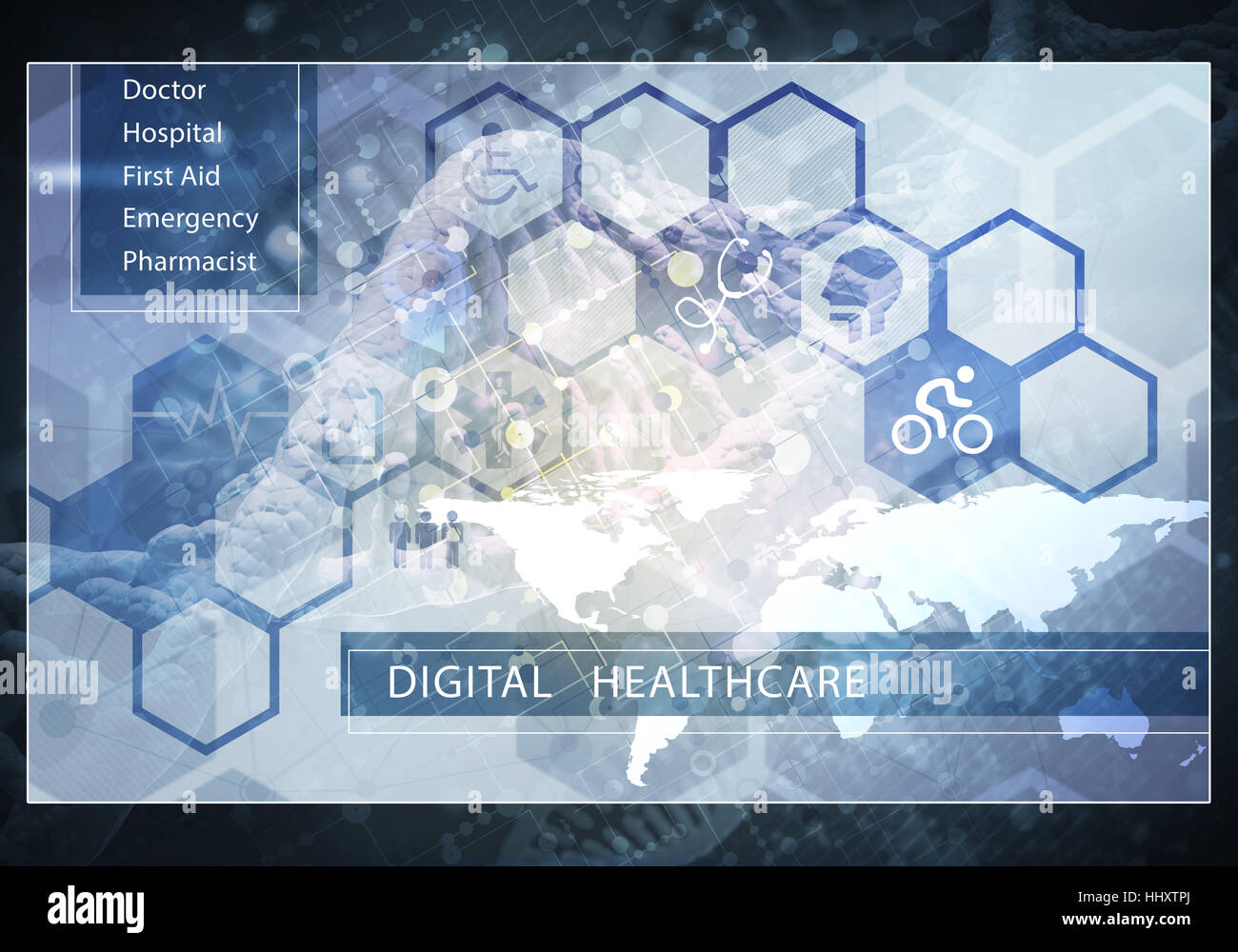 Medicine user interface, 3D rendering Stock Photo - Alamy