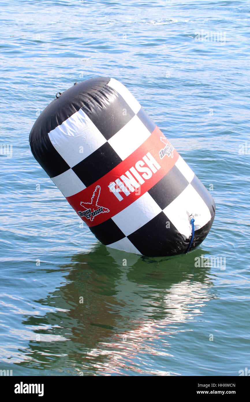 The finish line for AquaCross jetski races, off Greenock Esplanade ...