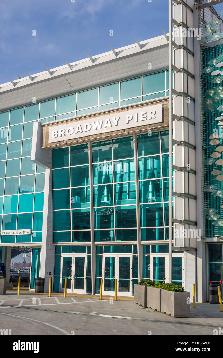 Broadway Pier building. Downtown San Diego, California, USA Stock Photo ...
