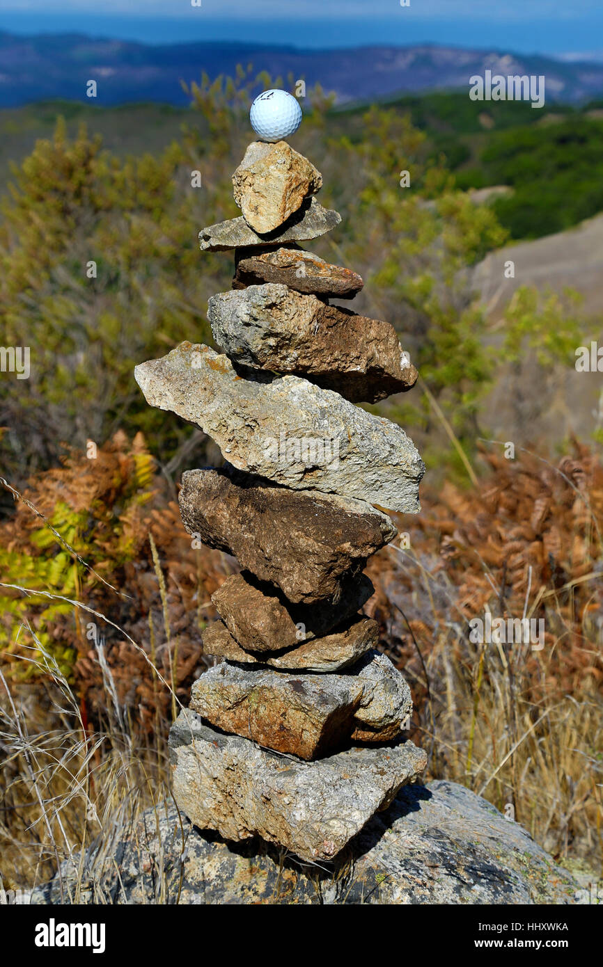 Golf Ball carn rock sculpture Stock Photo - Alamy