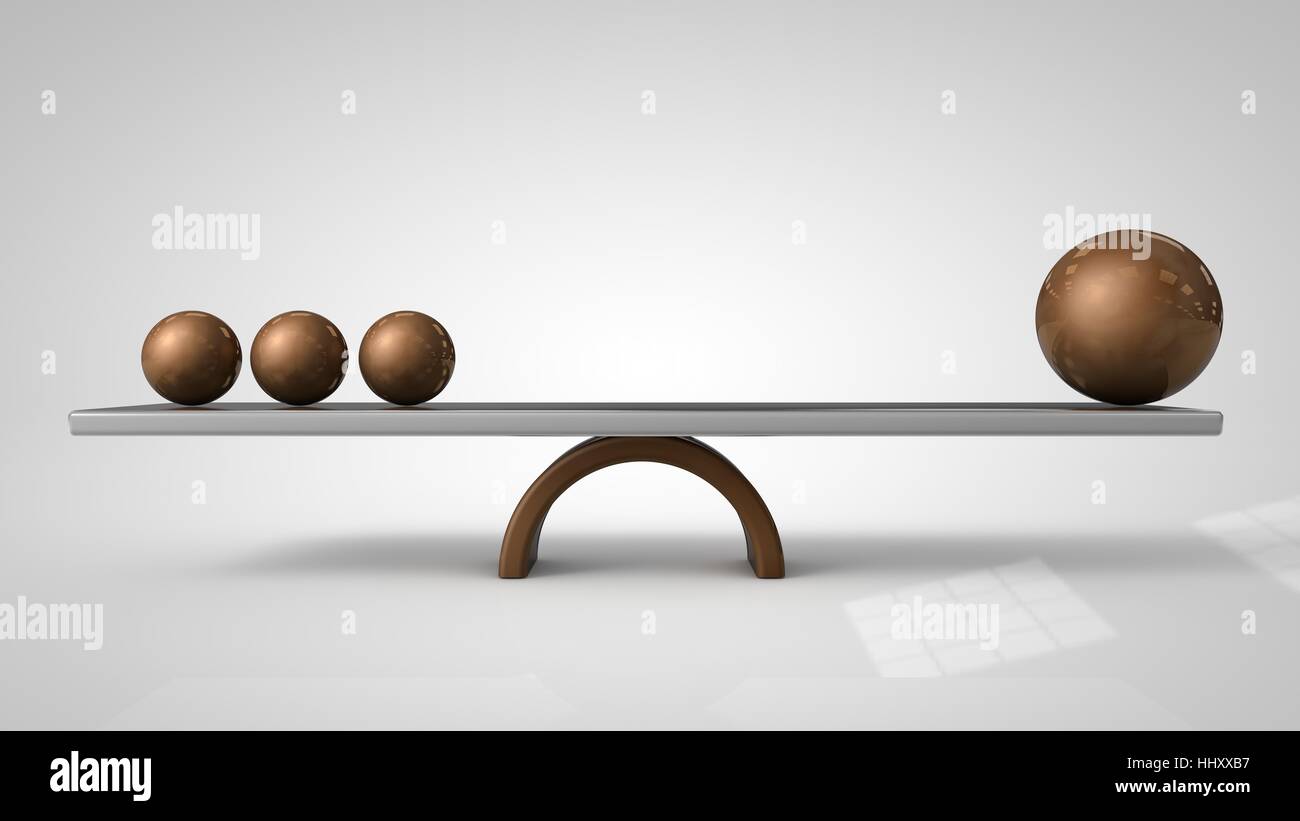 3d illustration of Balancing balls on board conception Stock Photo - Alamy