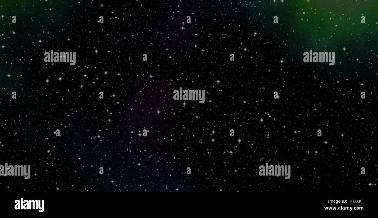 Starry outer space. Panoramic looking into deep space. Dark night sky ...