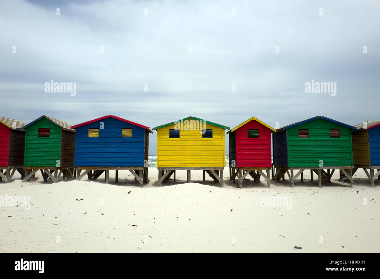 Beach huts at Muizenberg beach, South Africa Stock Photo - Alamy