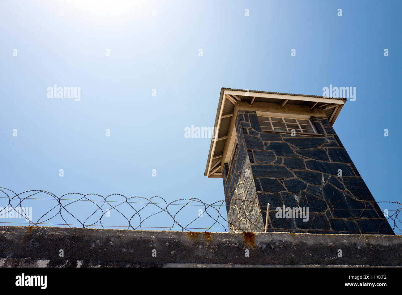 Watch tower at Robben Island, Cape Town Stock Photo - Alamy