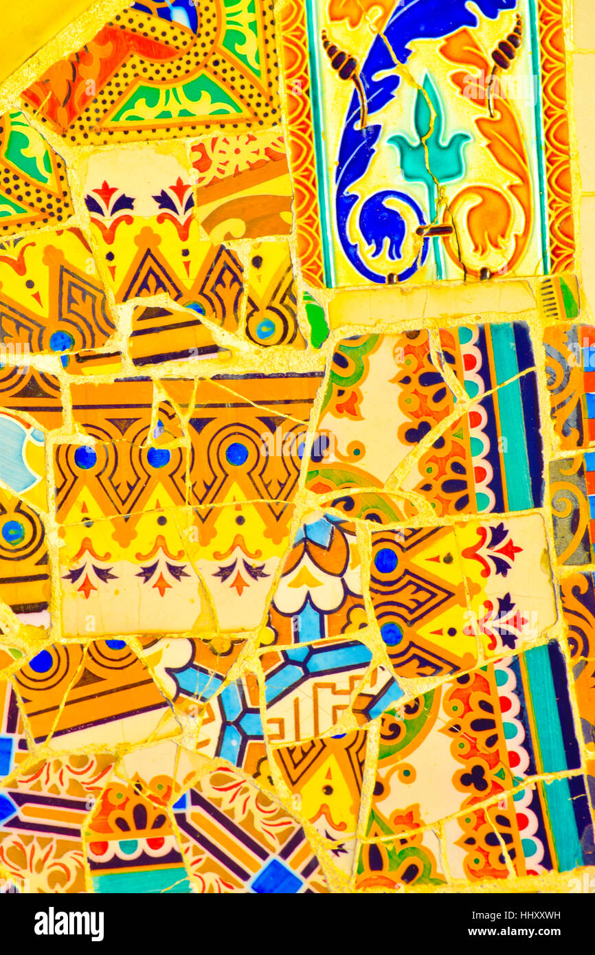 Colorful mosaic with broken tiles Stock Photo - Alamy
