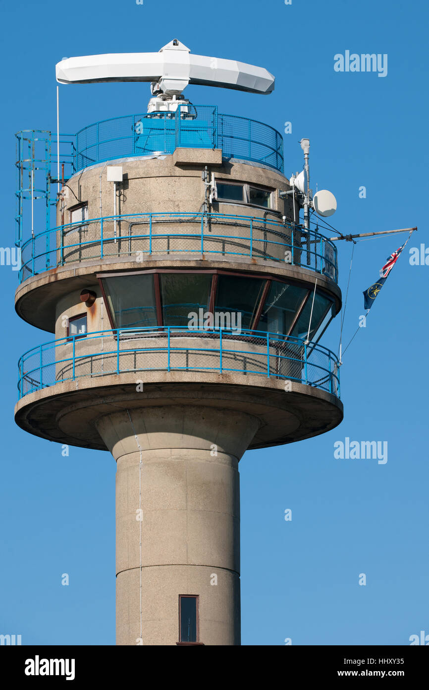 National Coastwatch Institution coastguard tower at Calshot Spit ...