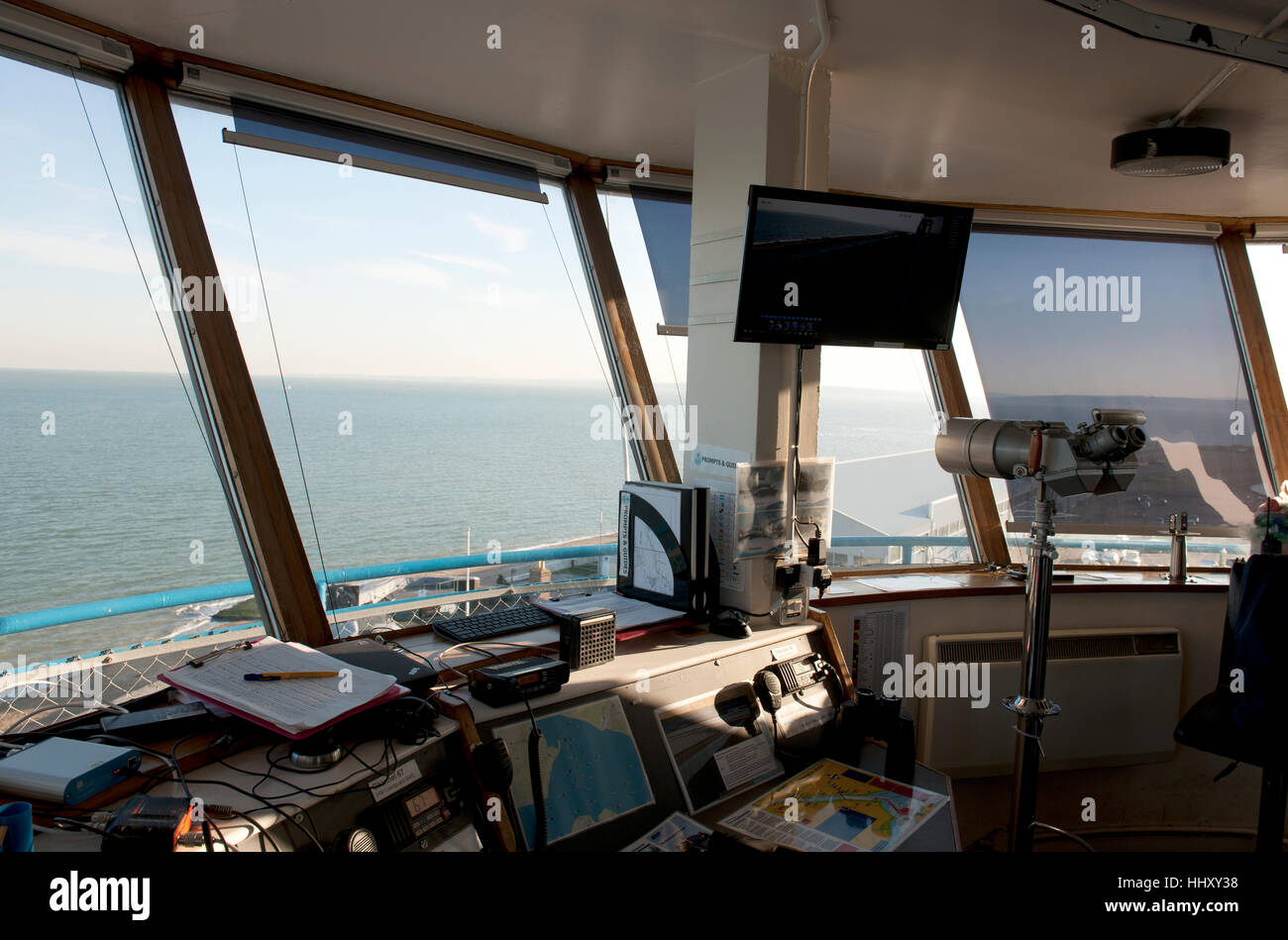 National Coastwatch Institution coastguard tower observation room at ...