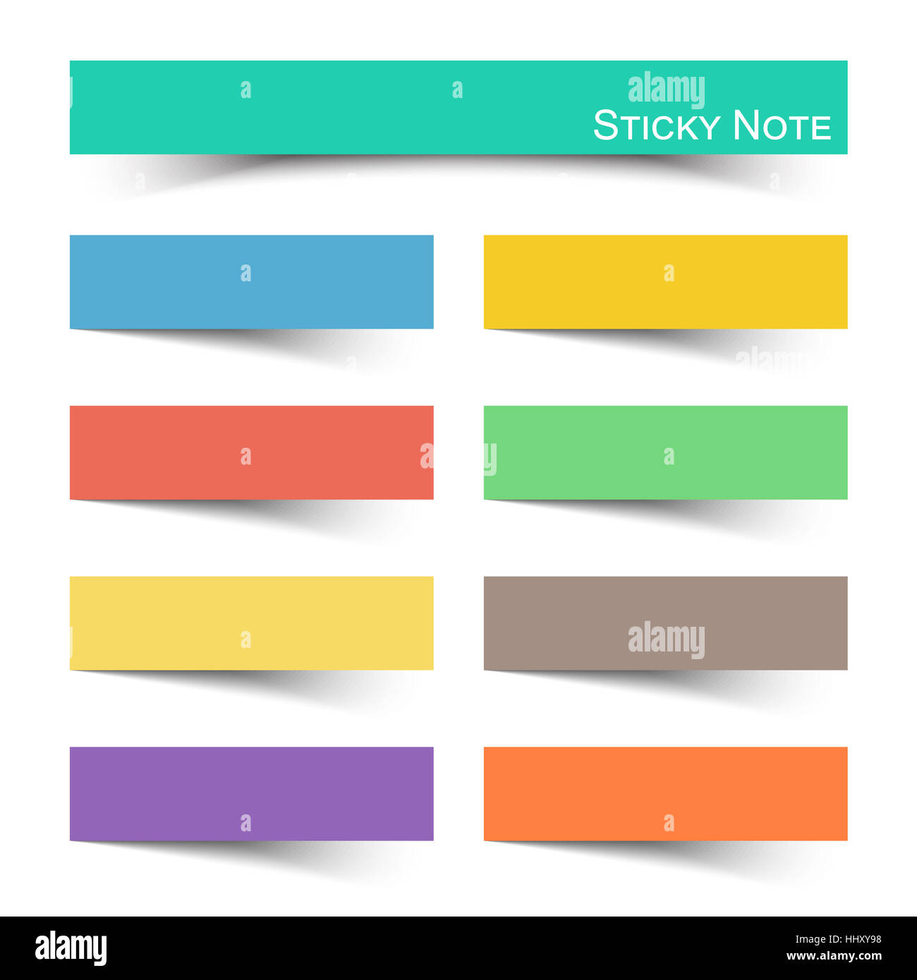 Sticky note with flat color Stock Photo - Alamy