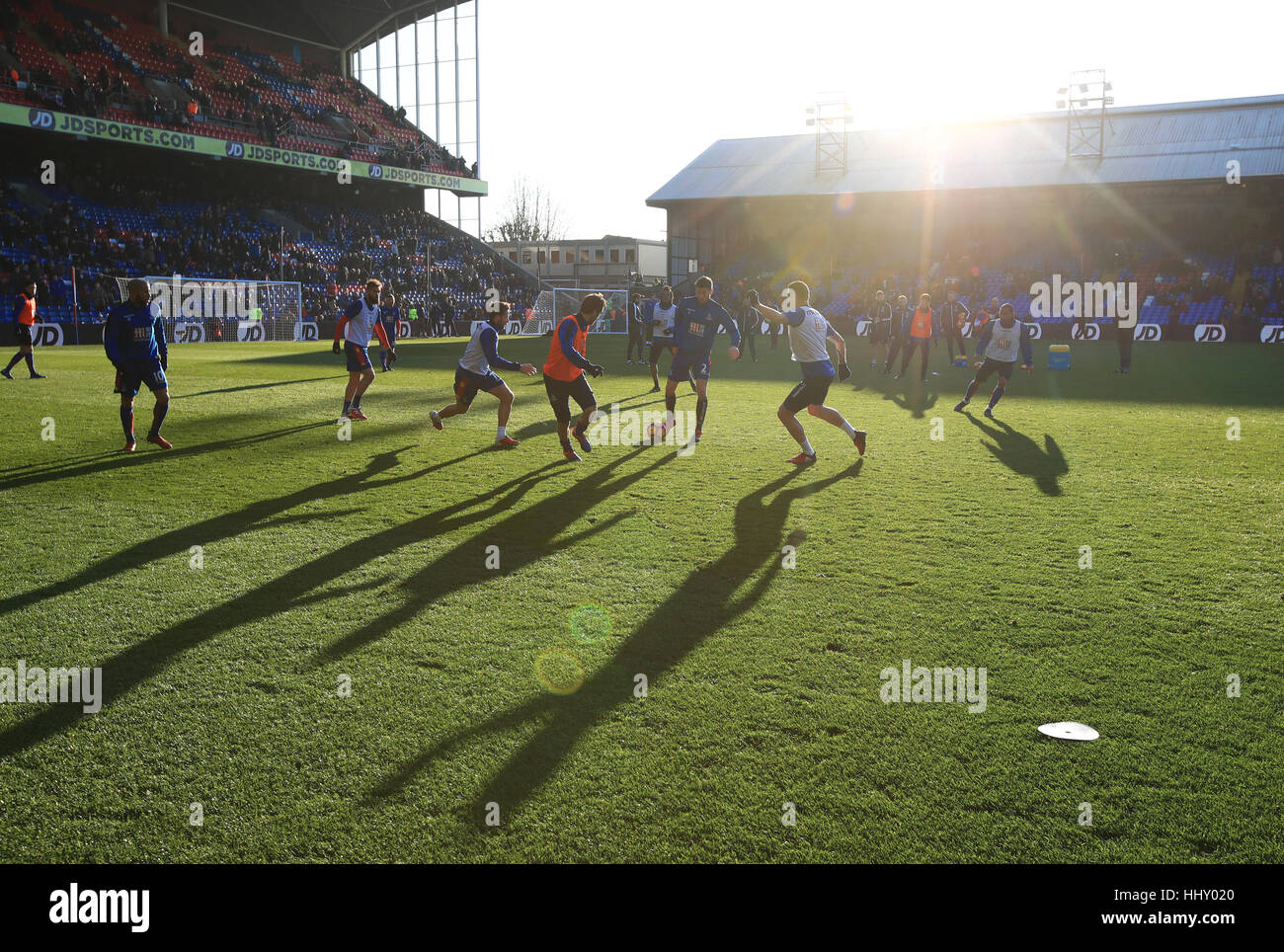 Crystal Palace players training before the Premier League match at ...