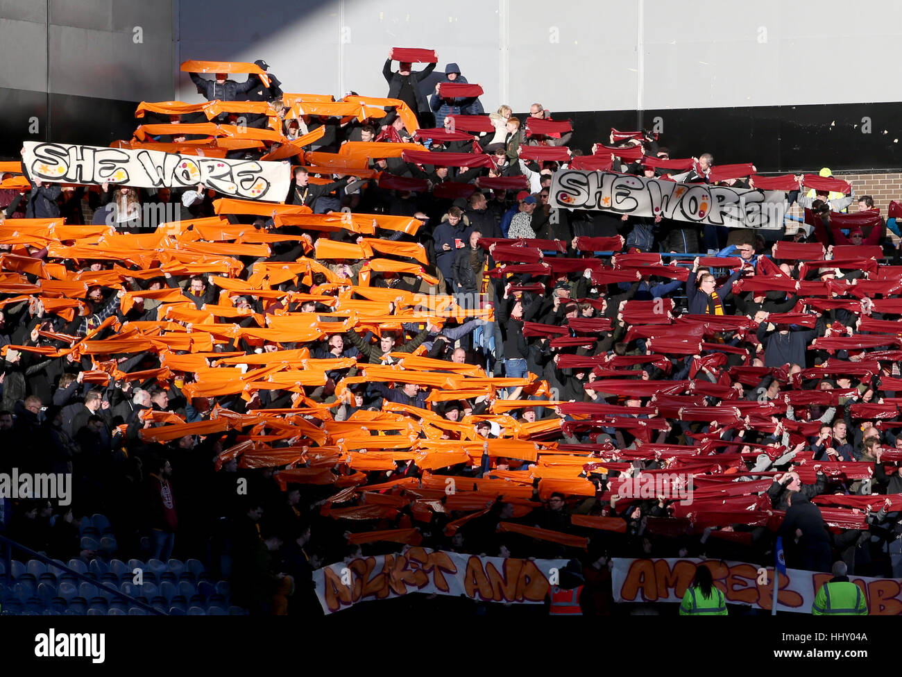 Motherwell fans during the Ladbrokes Scottish Premiership match at the ...