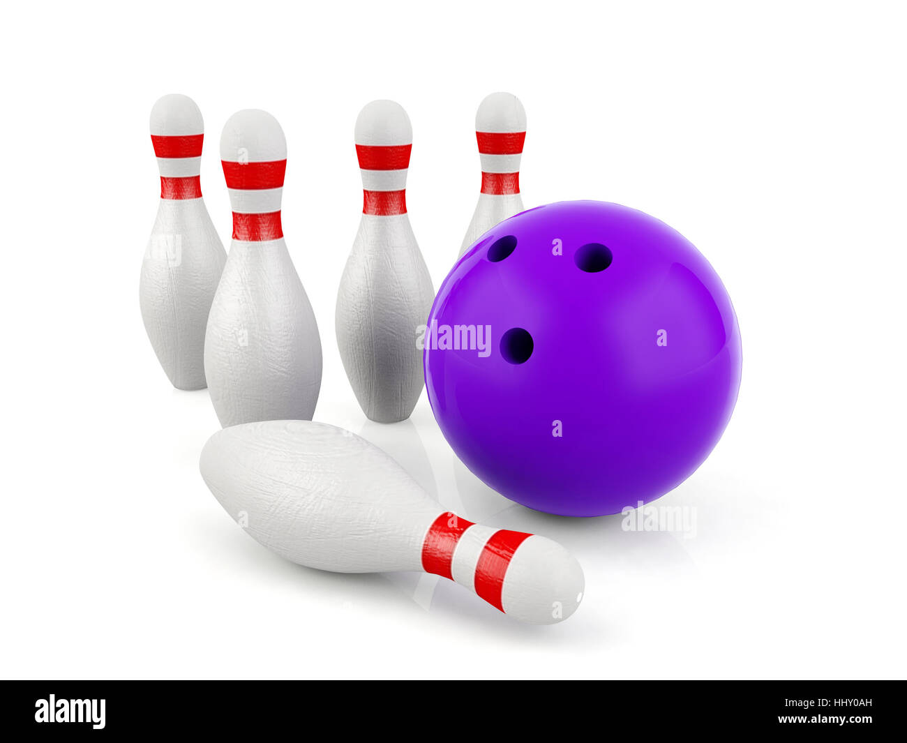3D bowling and bowling pins Stock Photo - Alamy