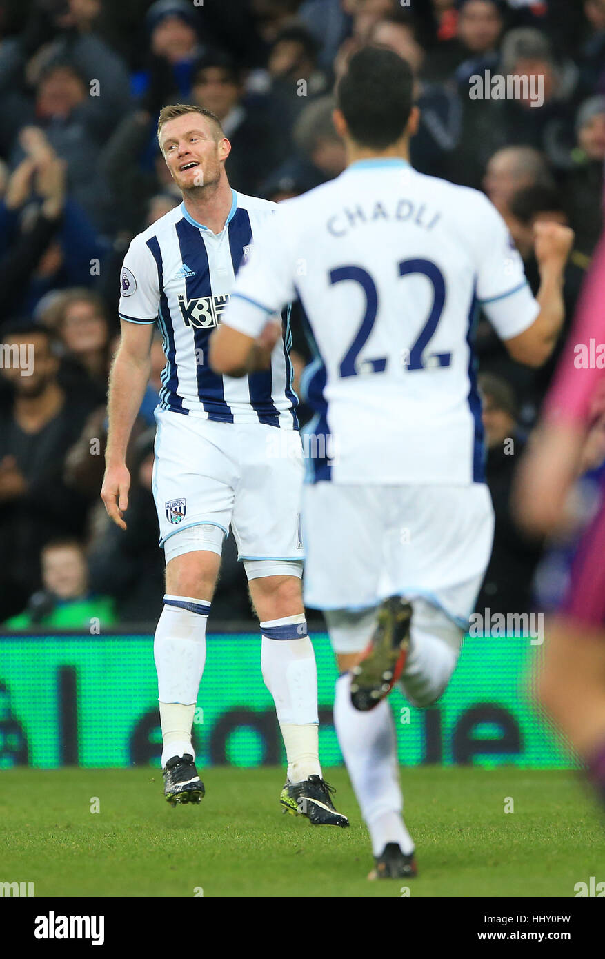 West Bromwich Albion's Chris Brunt celebrates scoring his side's second ...