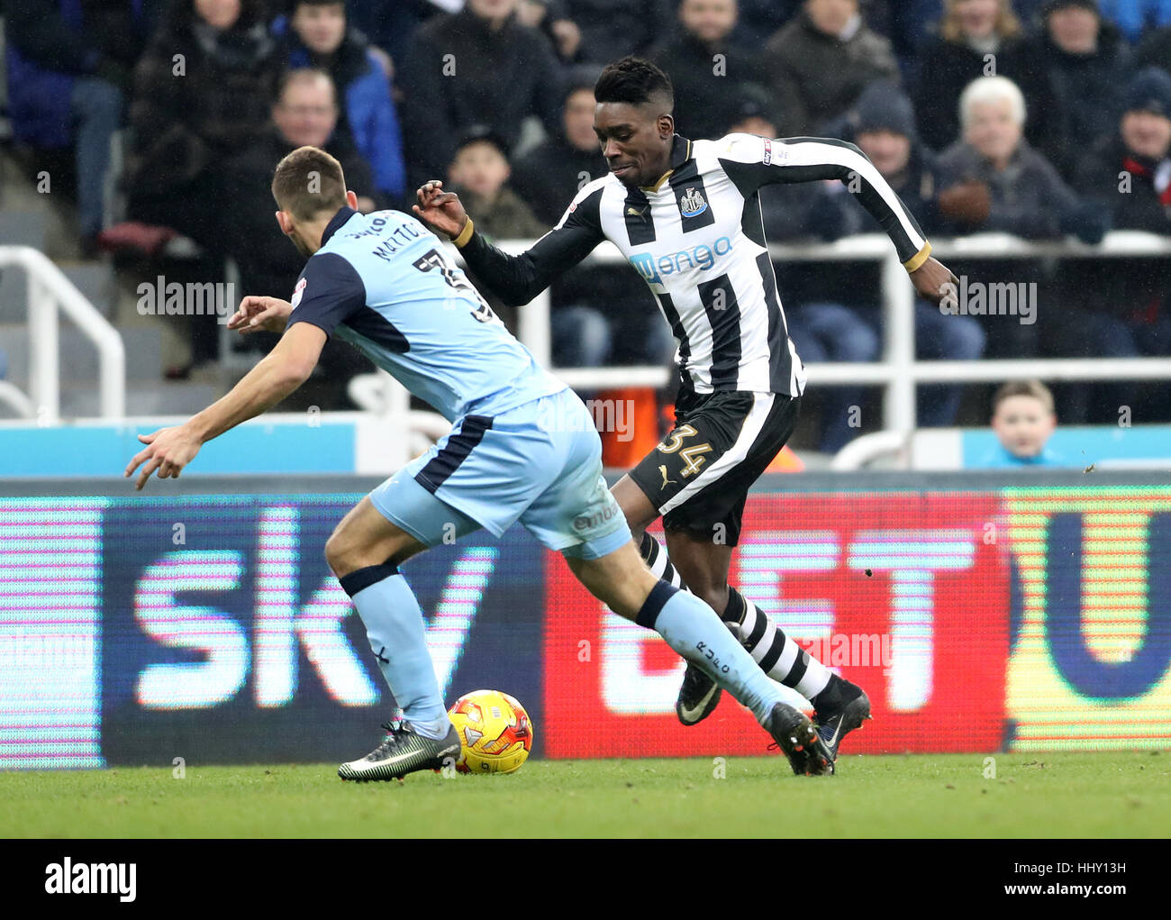 Newcastle United's Sammy Ameobi (right) and Rotherham United's Joe ...