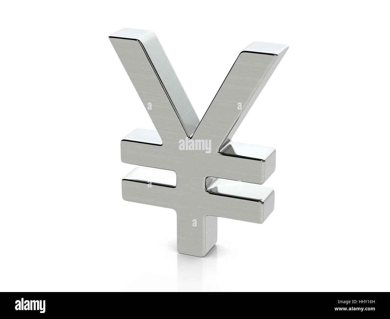 Metallic yen symbol on a white background Stock Photo - Alamy