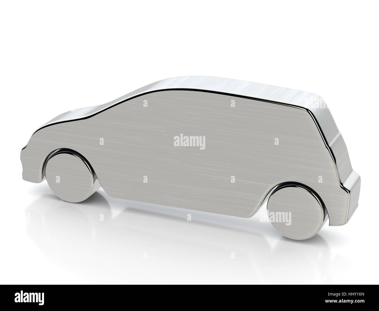 Metallic car symbol on a white background Stock Photo - Alamy