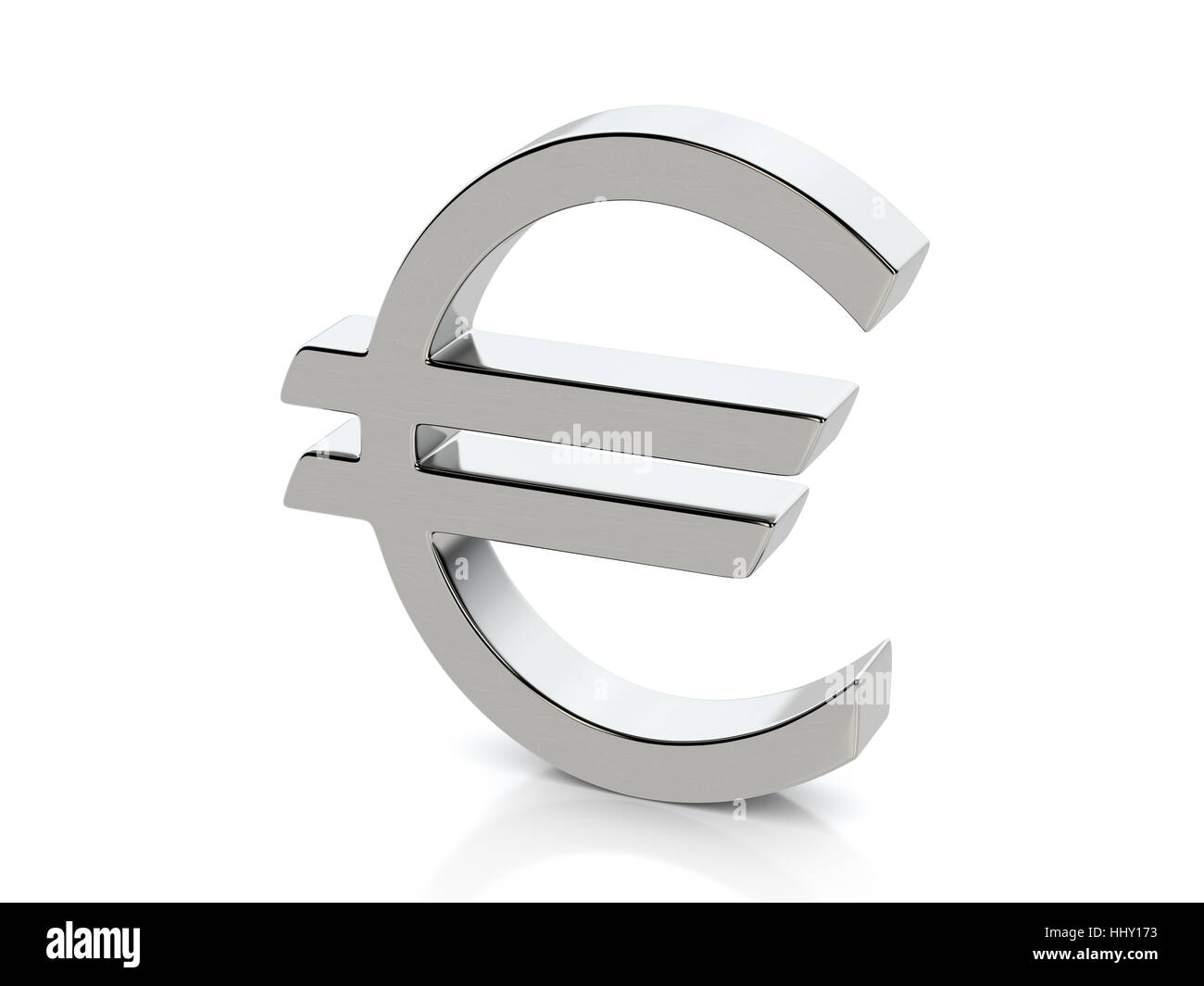 Metallic euro symbol on a white background Stock Photo - Alamy