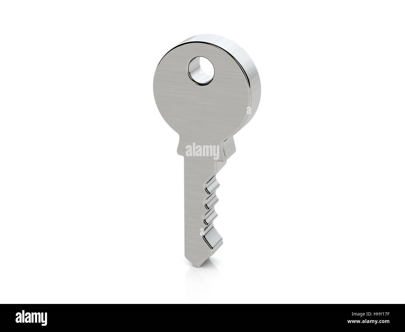 Metallic key symbol on a white background Stock Photo - Alamy