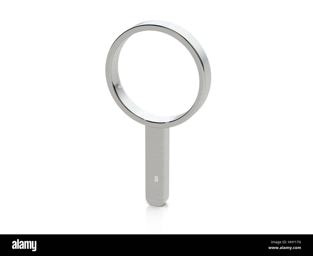 Metallic magnifier symbol on a white background Stock Photo - Alamy