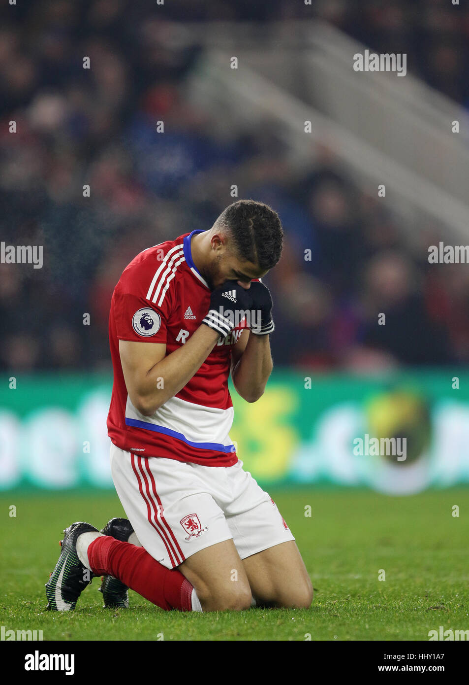 Middlesbrough's Rudy Gestede rues a missed chance during the Premier ...