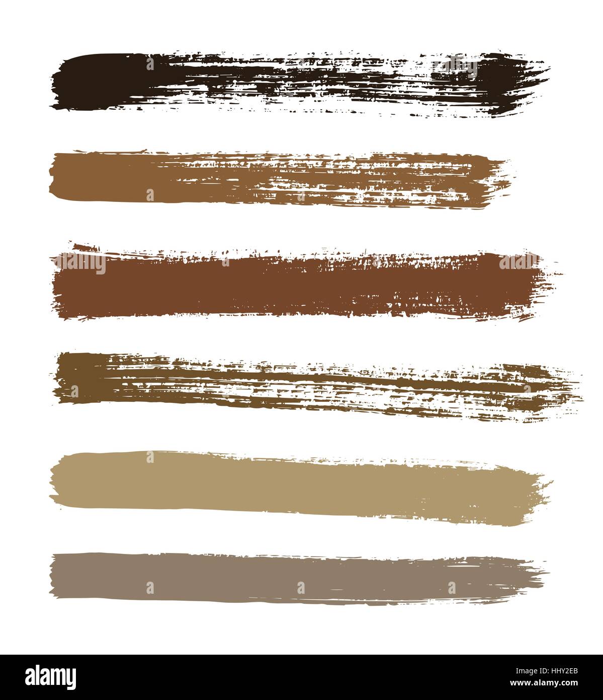 the brown vector strokes of paint on white background Stock Vector ...