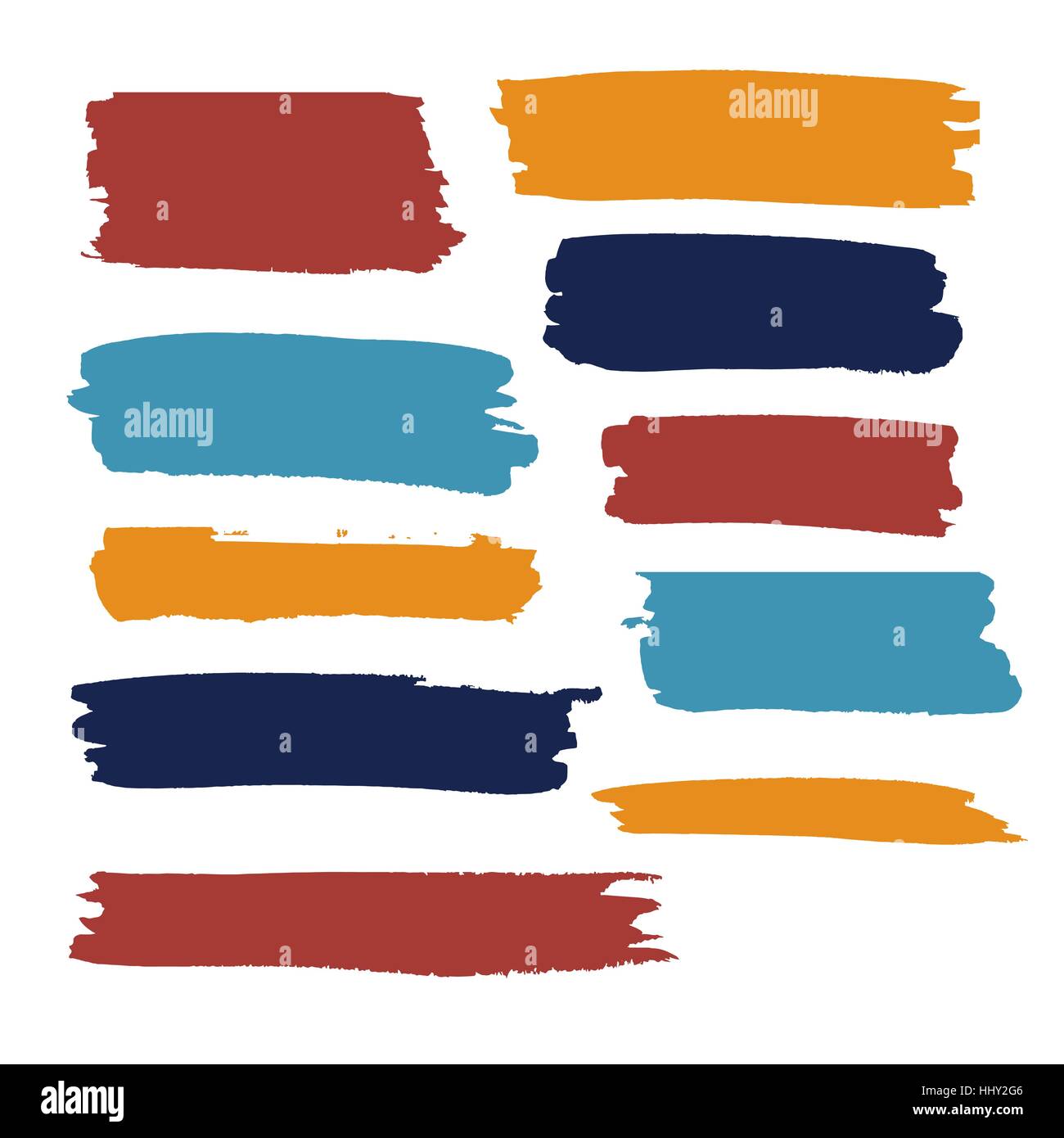 color vector brush strokes of paint on white background Stock Vector ...