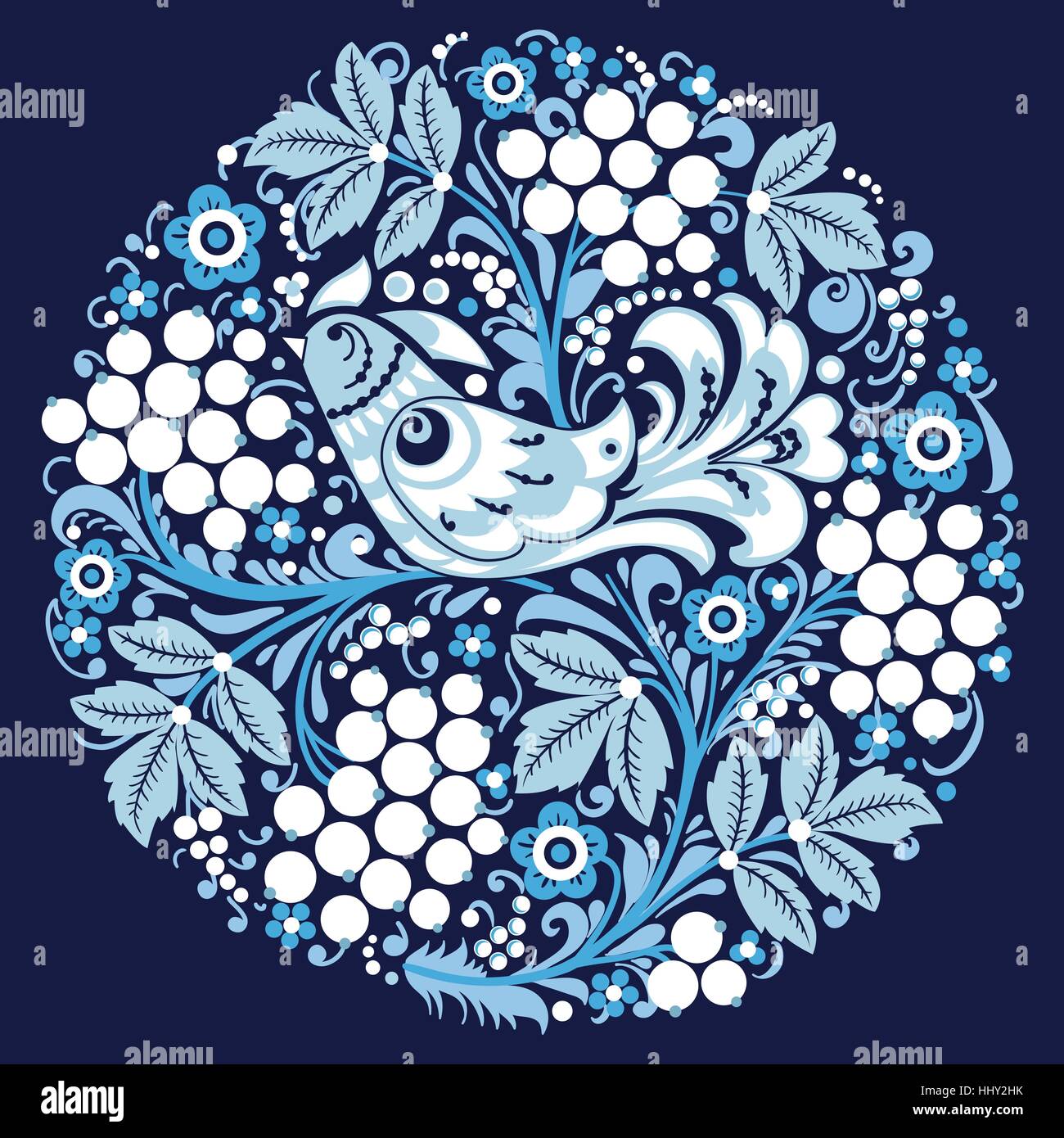 Russian floral ornament hohloma hi-res stock photography and images - Alamy